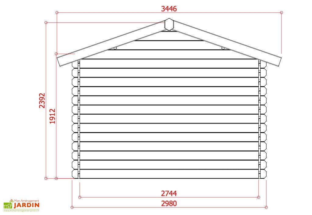 Abri de Jardin Bois Saran 28mm (3x2m) - Solid