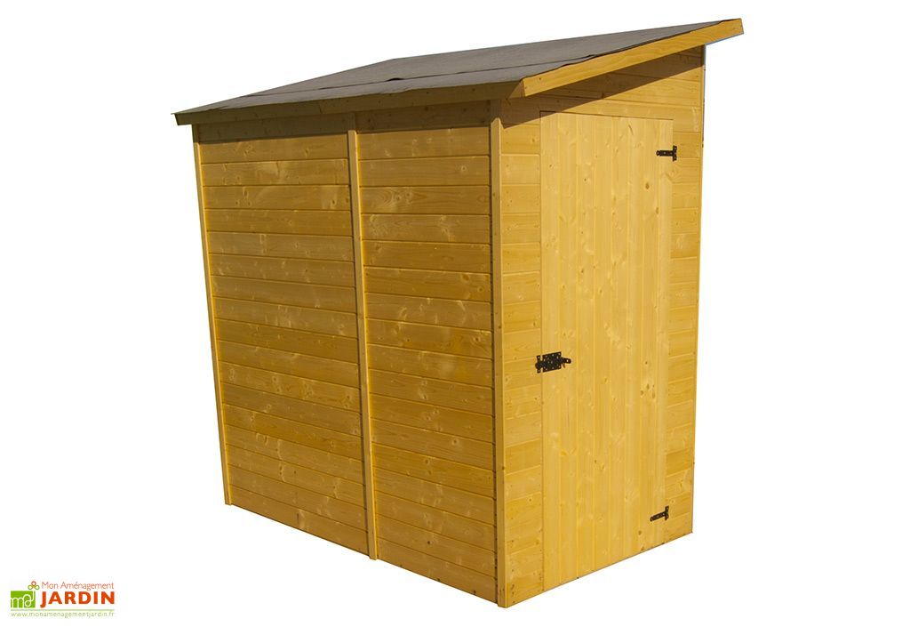 Abri de Jardin Adossé en Bois 16 mm - 223 x 130 x 220 cm - Habrita