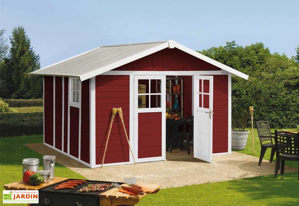 Abri de Jardin PVC Deco 11 (Rouge - Anthracite - Moka) - Grosfillex