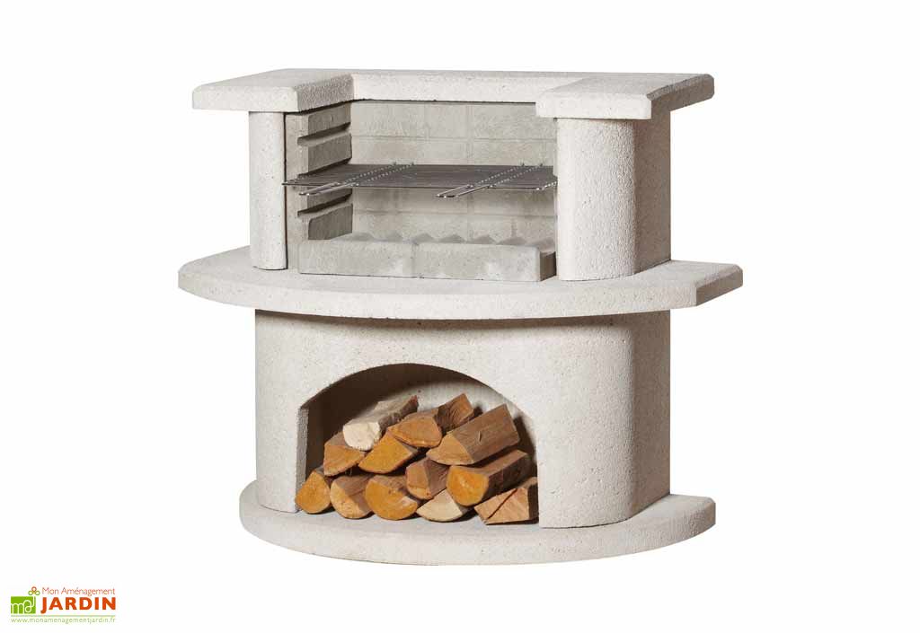 Barbecue en Béton au Charbon de Bois Venedig Blanc - Buschbeck