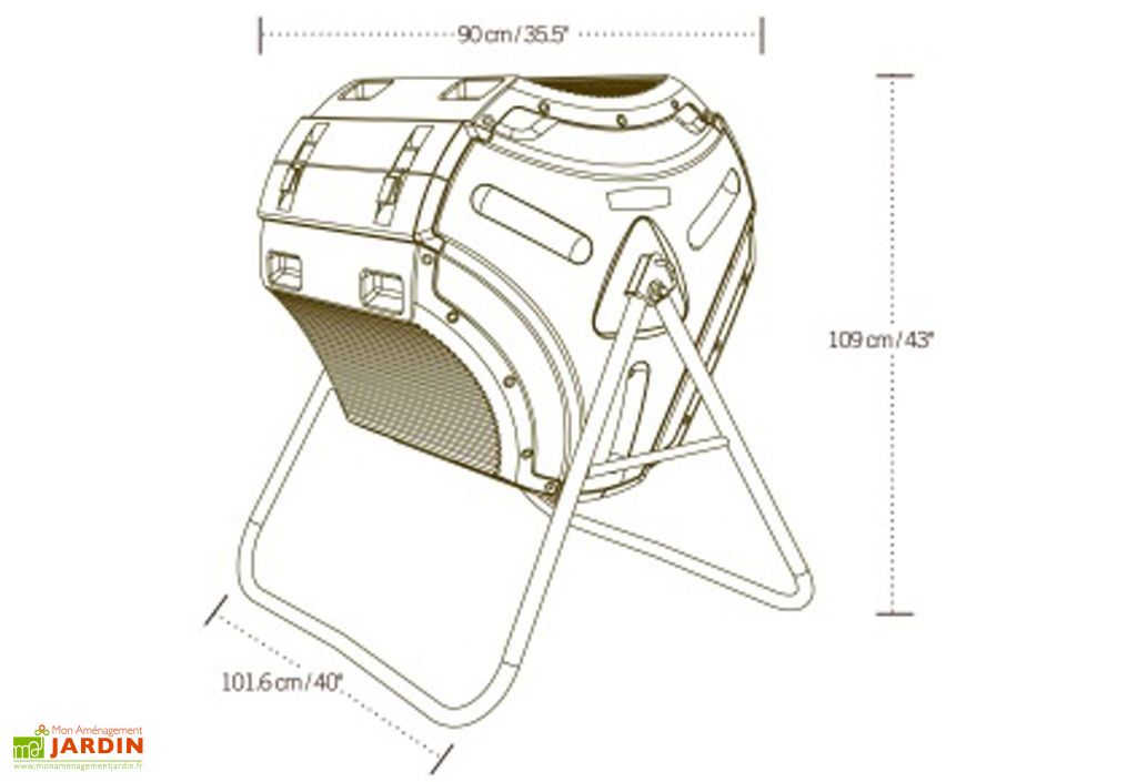 Composteur Rotatif 303L en Polyéthylène Lifetime - Lifetime
