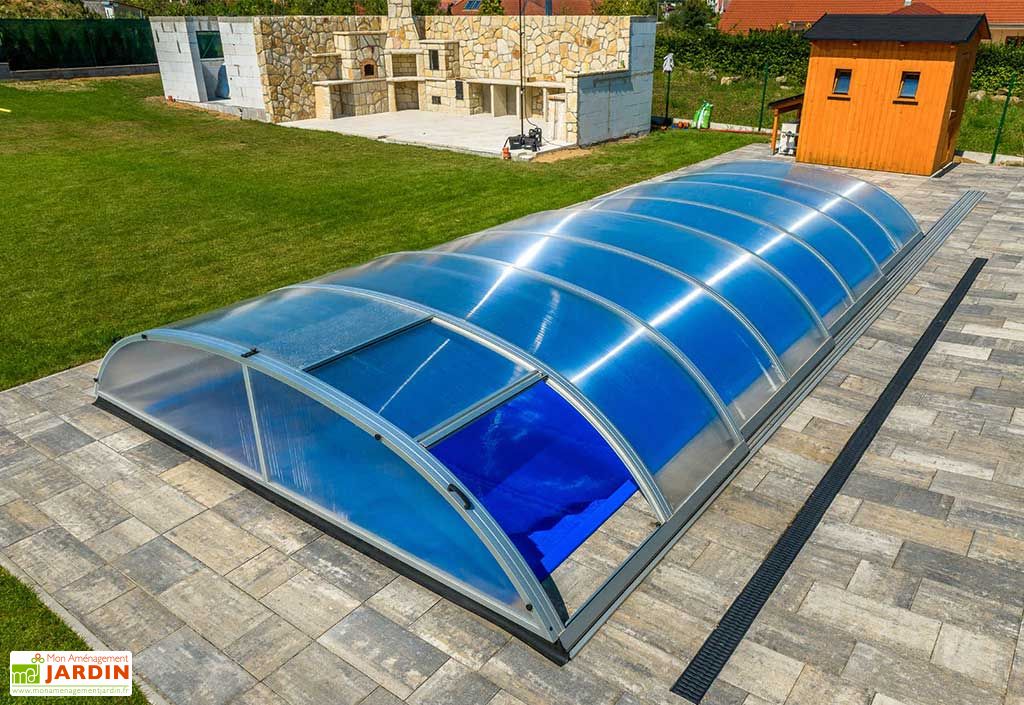 Couverture de Piscine en Aluminium et Polycarbonate 430 x 854 x 89 cm ...