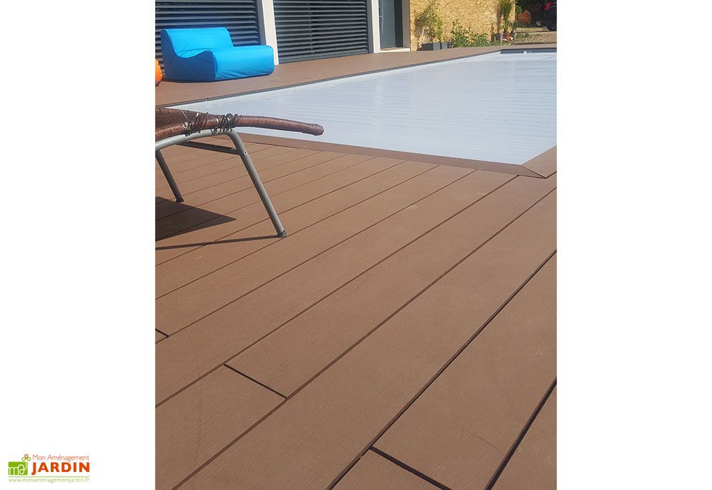 Lames de terrasse en composite pleines et réversibles 15 m²
