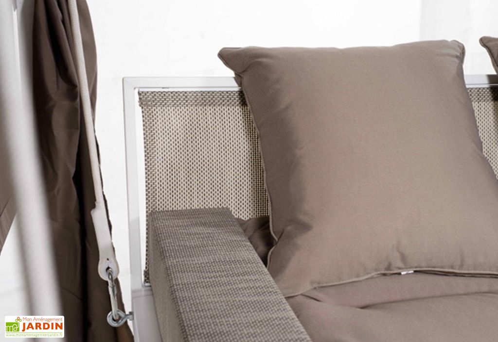 Lit Balancelle de Jardin en Acier et Rotin Synthétique Deep - Givex