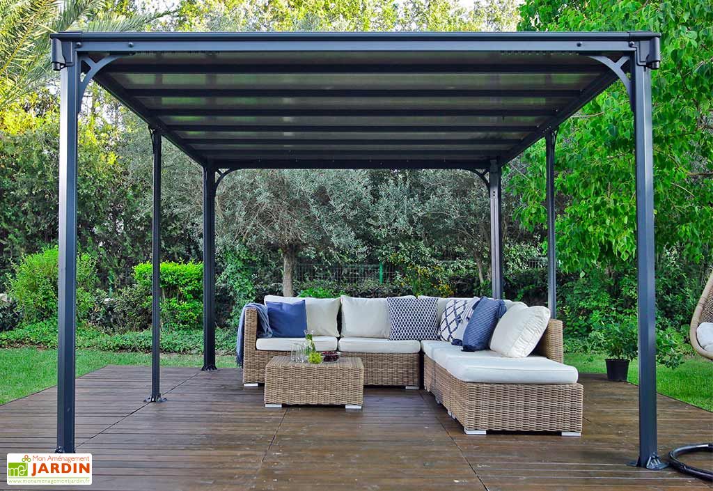 Tonnelle Autoportée Aluminium et Polycarbonate Milano 4300 13,7 m² - Palram