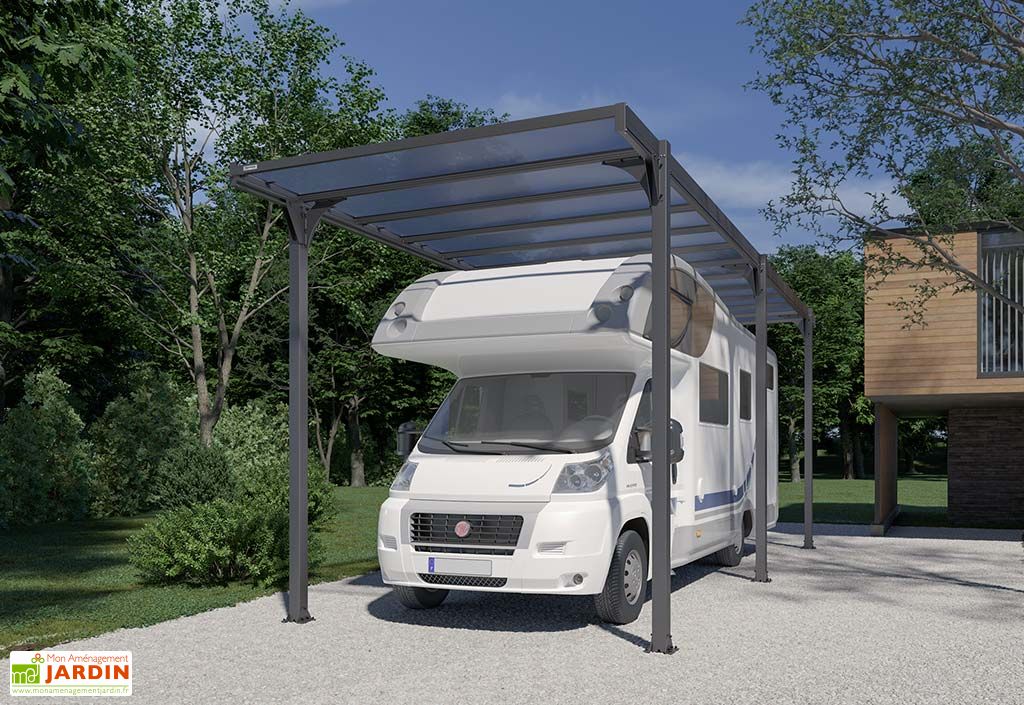 Carport pour camping-car en aluminium et polycarbonate Hegoa - 25 m² ...