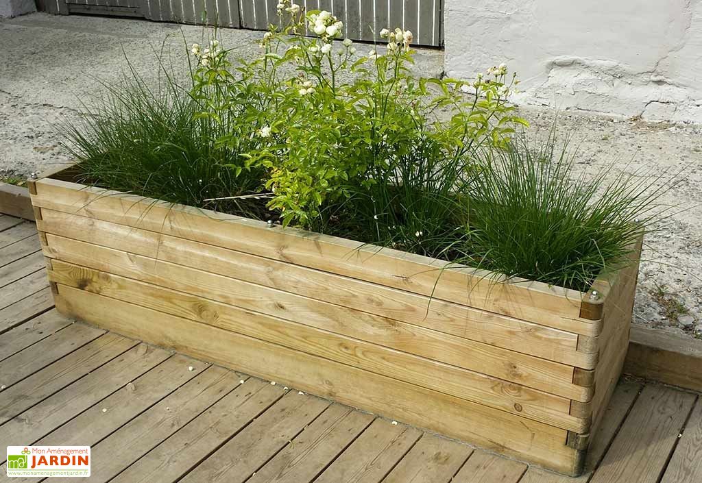 Bac à fleurs en bois autoclave ep. 45 mm - 180 x 50 x 50 cm Robust - Solid