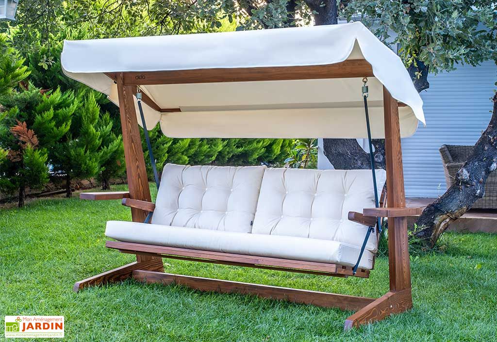 Balancelle de jardin 3 personnes en bois traité – Viva 2400 - Westmann