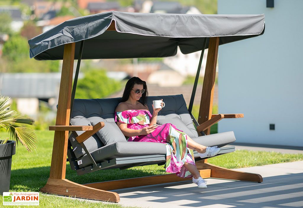 Balancelle de jardin 3 personnes - bois exotique – Sia 2400 - Westmann