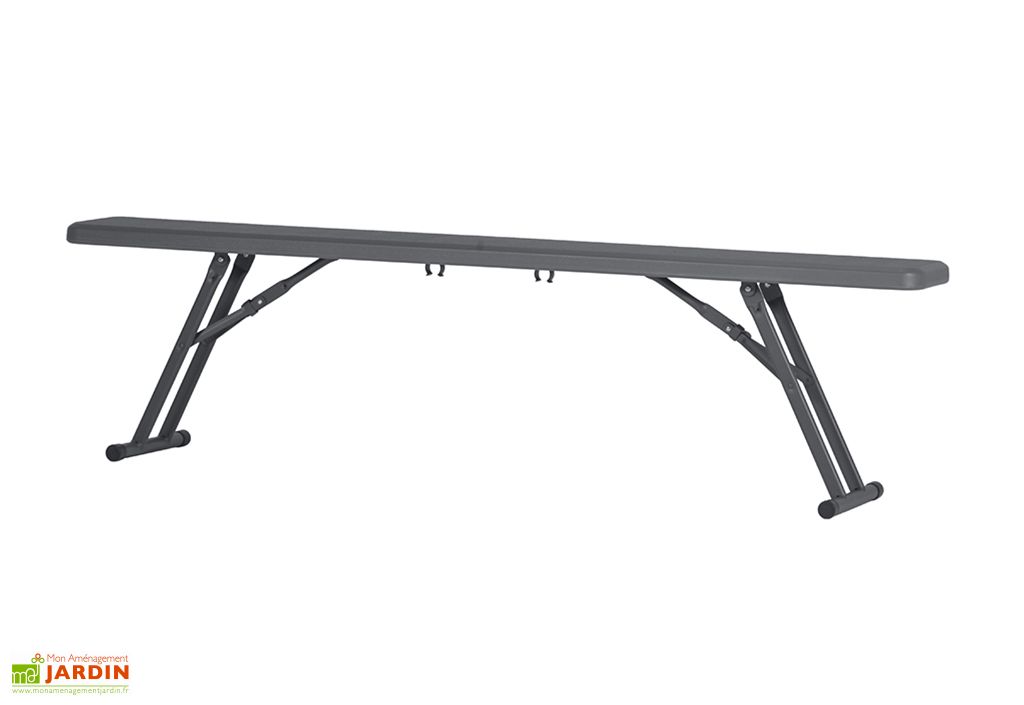 Banc pliable 3 places en PEHD Oktober 175 – 175 x 29 x 46 cm - Zown