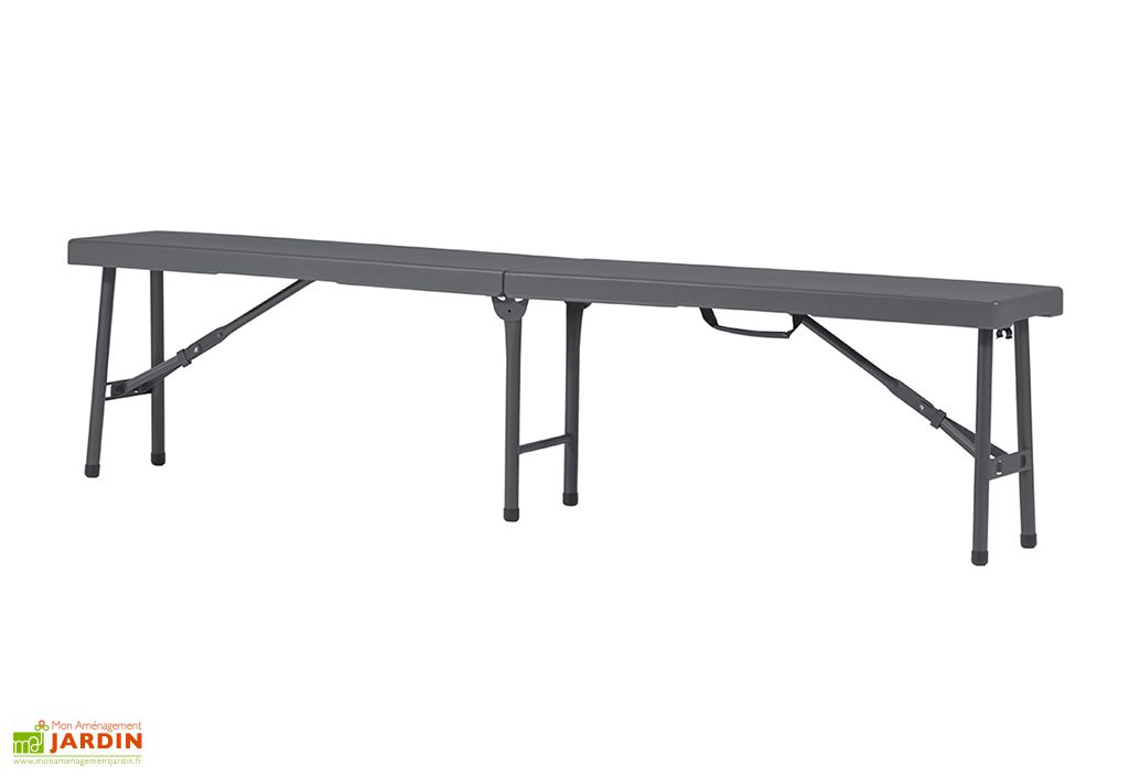 Banc pliable 3 places en PEHD Sharpbench 180 – 184 x 30 x 44 cm - Zown
