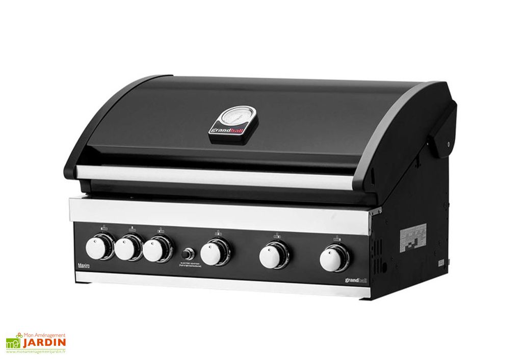 Barbecue gaz encastrable 5 brûleurs + infrarouge 17,5 kW - Maxim G5 ...