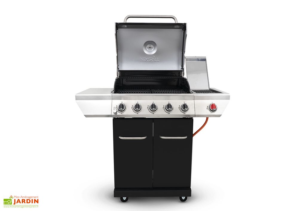 Barbecue au gaz en acier Evolution – 5 brûleurs et 1 brûleur latéral ...