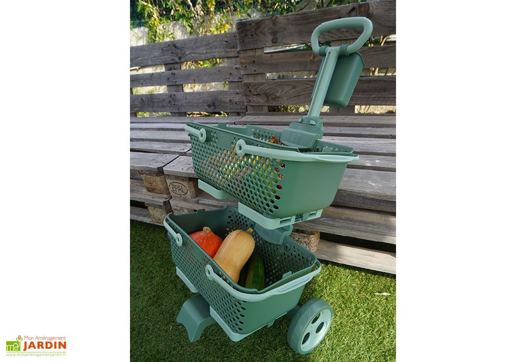 Chariot à roulettes pour paniers de récolte + 2 paniers Kajo 15 L - Kajo