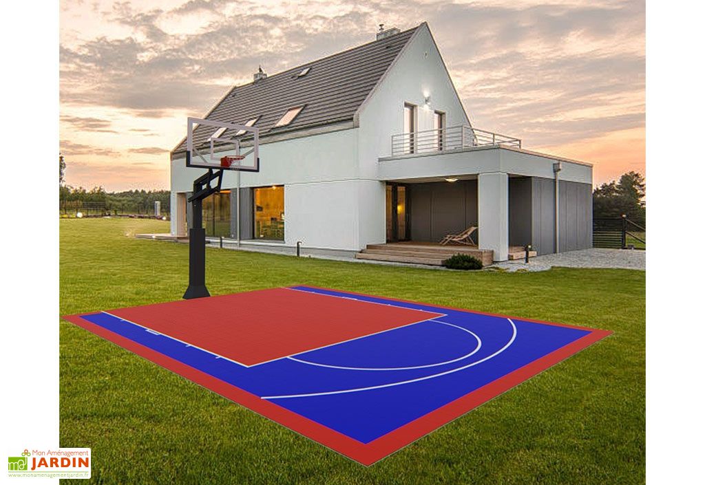 Demi-terrain de basket extérieur – 6 x 8 m - Terrain-basket