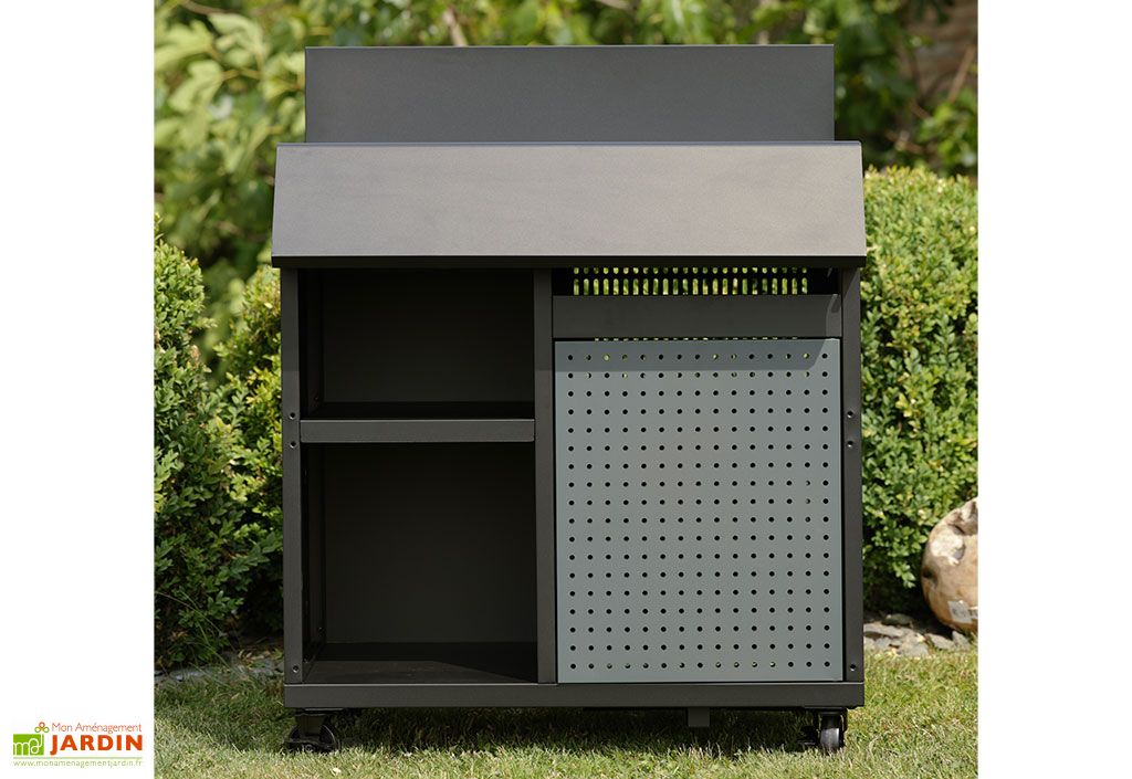 Desserte pour barbecue Burn en acier époxy – 80 x 54 x 102 cm - Cook'in ...
