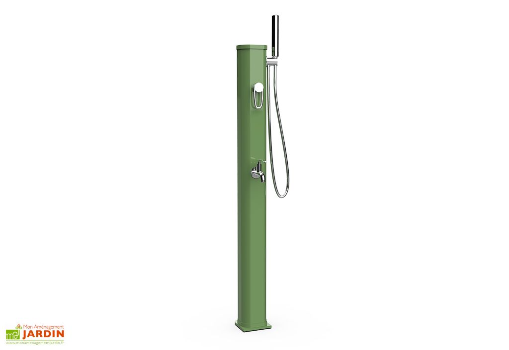 Douche solaire 20 L en aluminium Jolly Go – vert réséda - Formidra