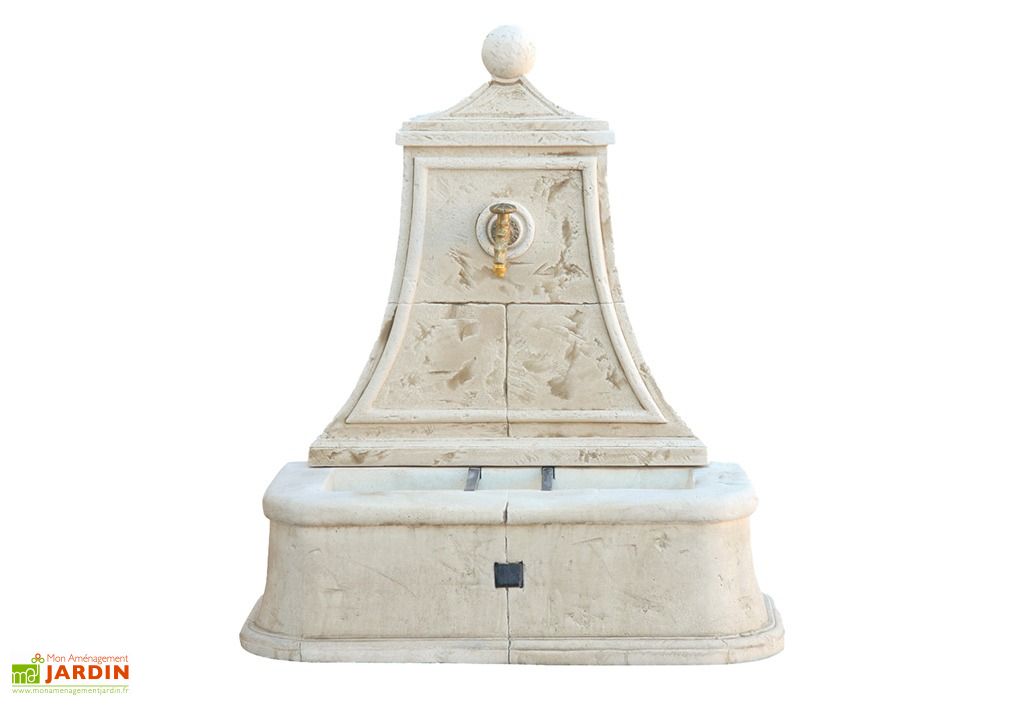 Fontaine de jardin murale en pierre reconstituée - Auteuil