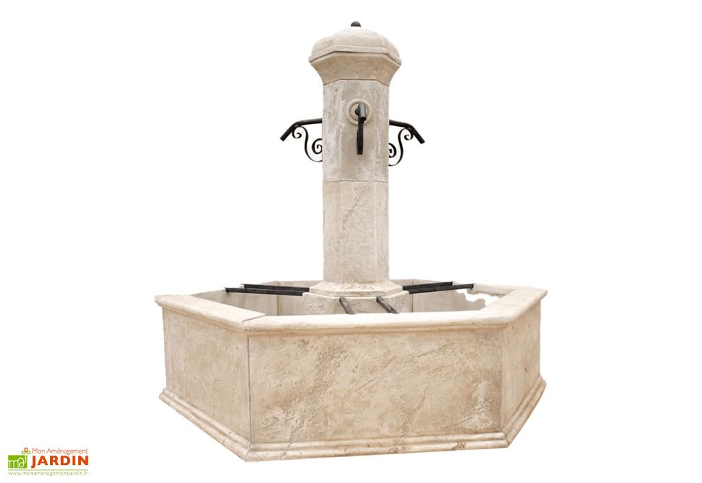 Fontaine de jardin centrale en pierre reconstituée - Séville - Roc de ...