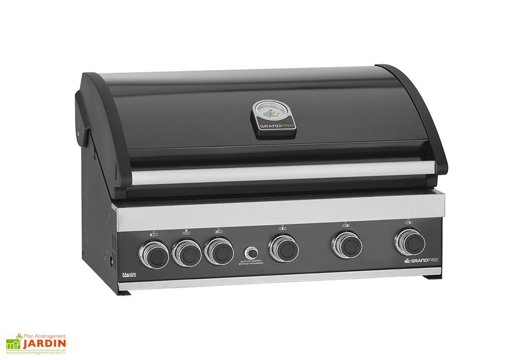 Barbecue gaz encastrable 5 brûleurs + infrarouge 17,5 kW - Maxim G5 ...