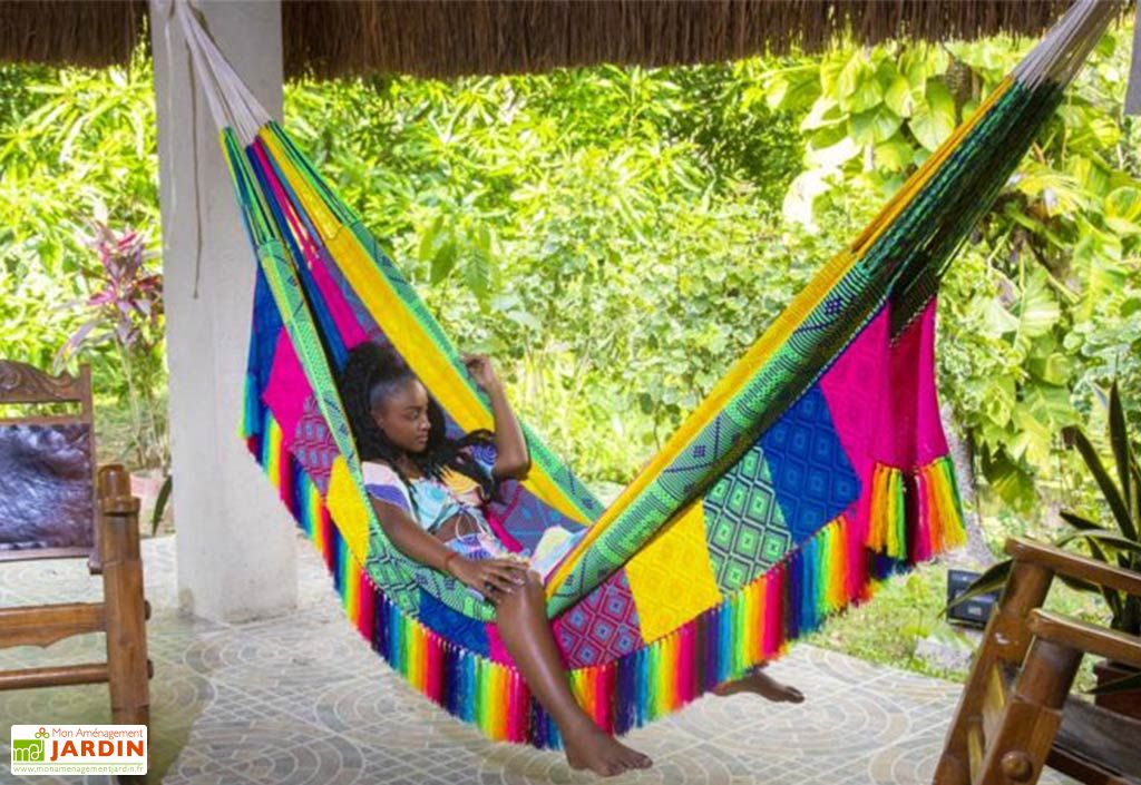 Hamac double en tissu fait main 1,80 x 2,40 m - Medellin XXL - Hamac ...