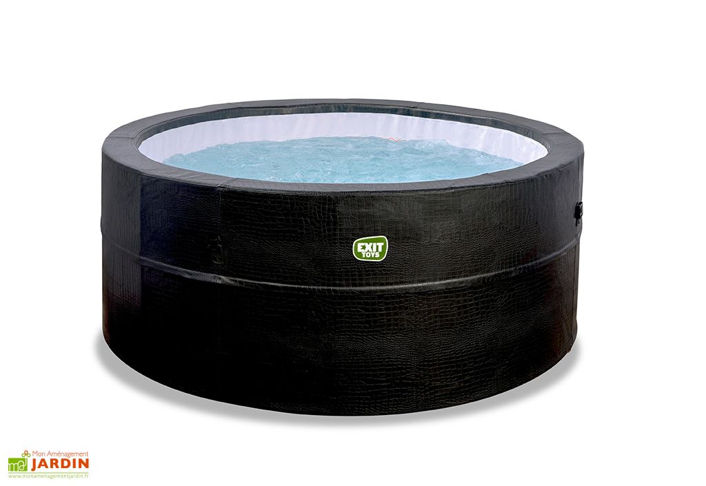 Spa extérieur rigide rond 4 places Ø 184 cm – Leather Premium noir ...