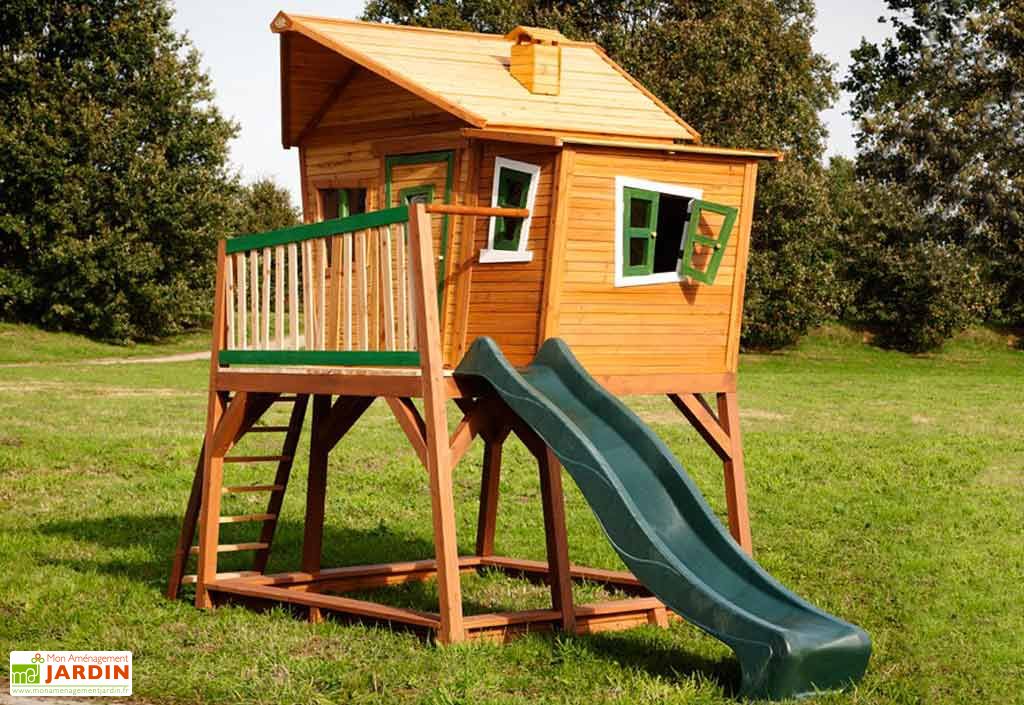 Cabane en bois enfant pour jardin : petite, grande, avec toboggan