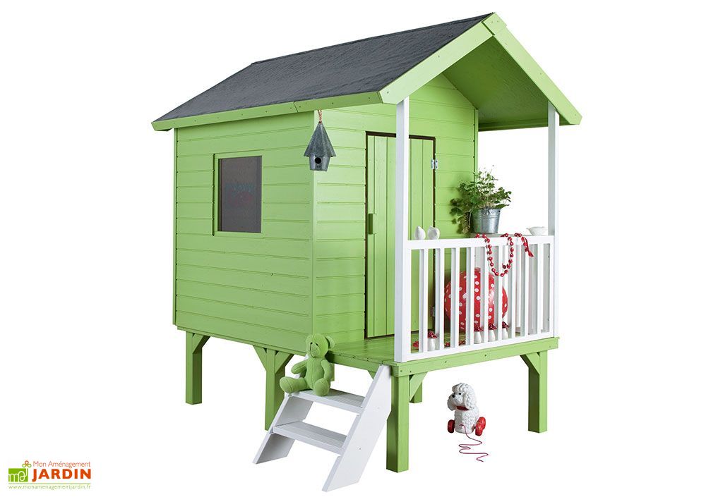 Maisonnette enfant bois et plastique - Mon Aménagement Jardin