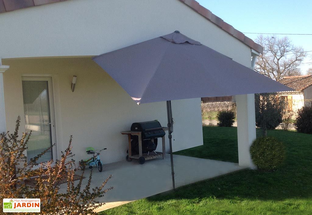 Parasol de balcon rectangulaire en acier et polyester 1,5 x 3 m - Leo ...