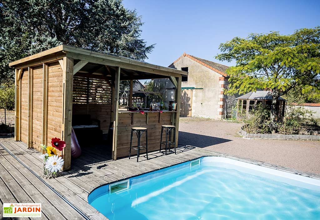 Pool House en Bois 2 Comptoirs Blueterm 12 m² - Habrita