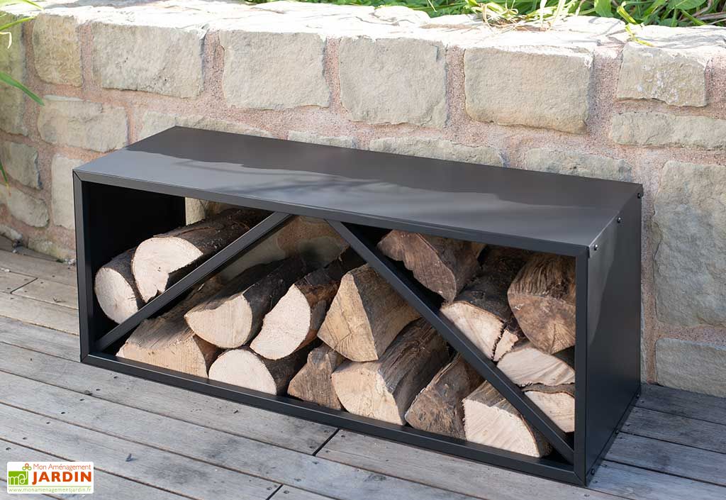 Range-Bûches Extérieur en Acier 104 x 34 x 40 cm - Westmann