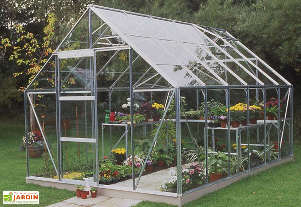 Serre de jardin en aluminium et verre horticole Universal 128 – 9,9 m² ...
