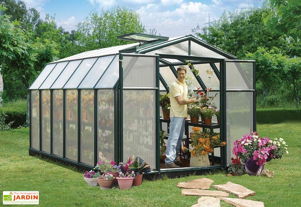 Serre de Jardin Polycarbonate et PVC 4 x 2,5 m – Hobby Gardener 8x12 ...