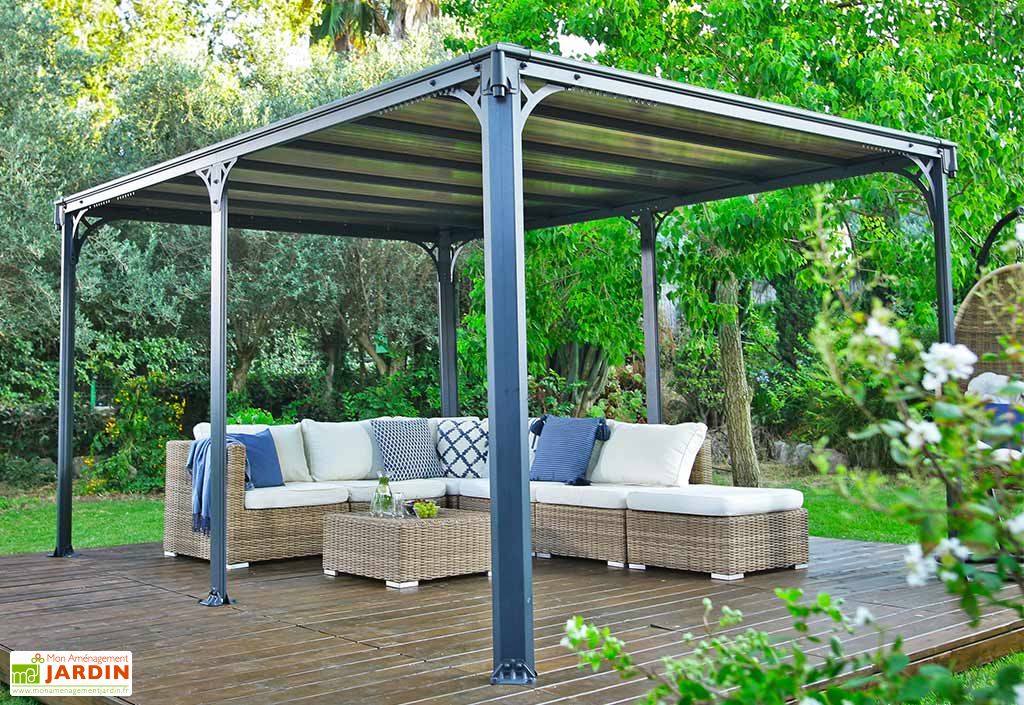 Tonnelle de jardin Milano 3 x 4,3 Grise | Palram - Canopia - - Canopia