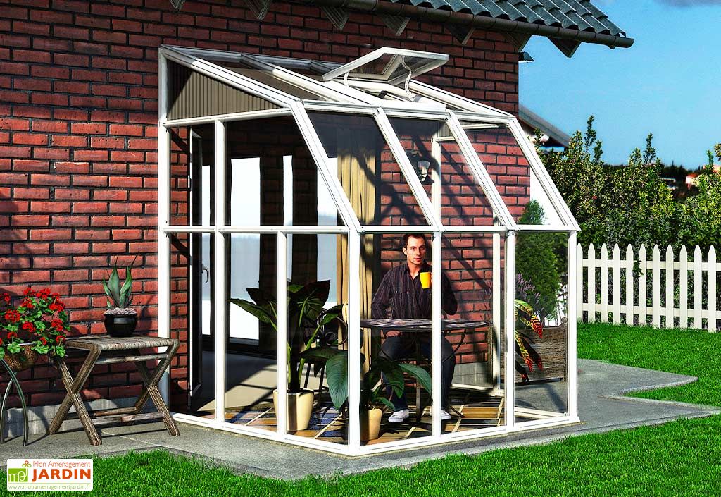 Véranda PVC en kit polycarbonate et verre - Sunroom 2 x 2 m - Canopia