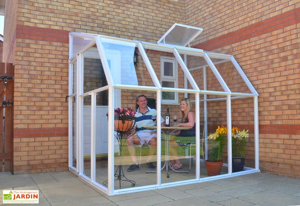 Véranda PVC en kit polycarbonate et verre - Sunroom 2 x 2,62 m - Canopia
