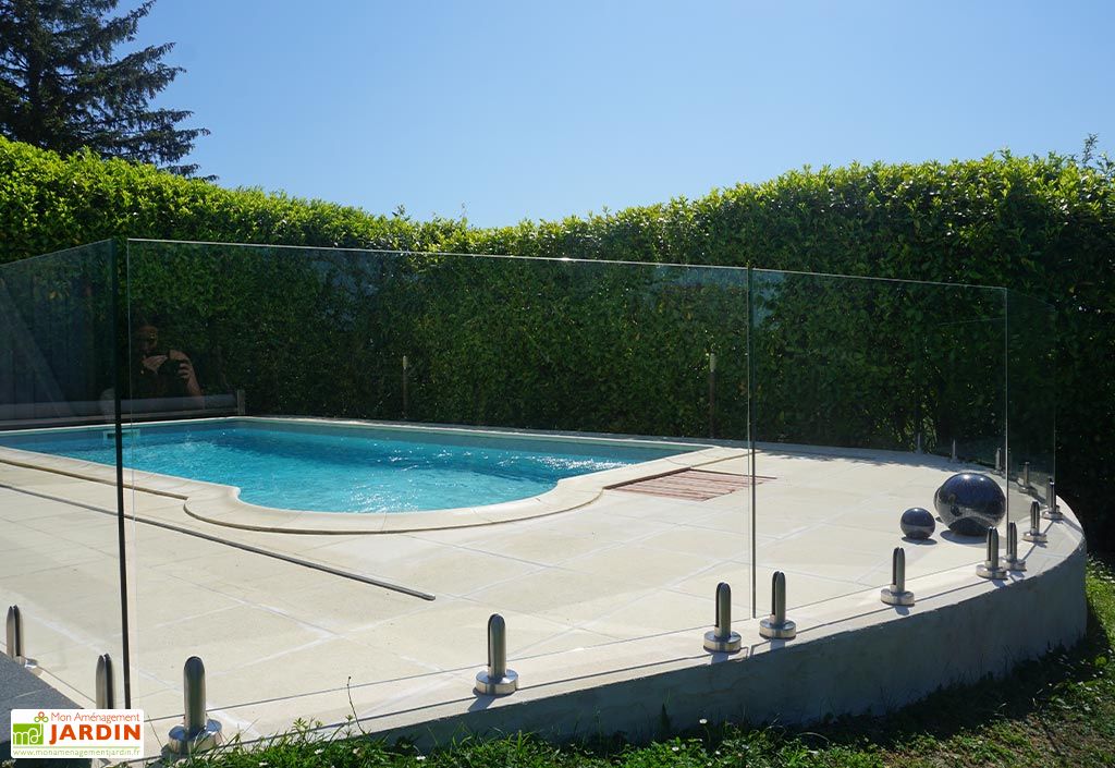 Barrière de piscine en verre et inox – 1 m linéaire - Garda