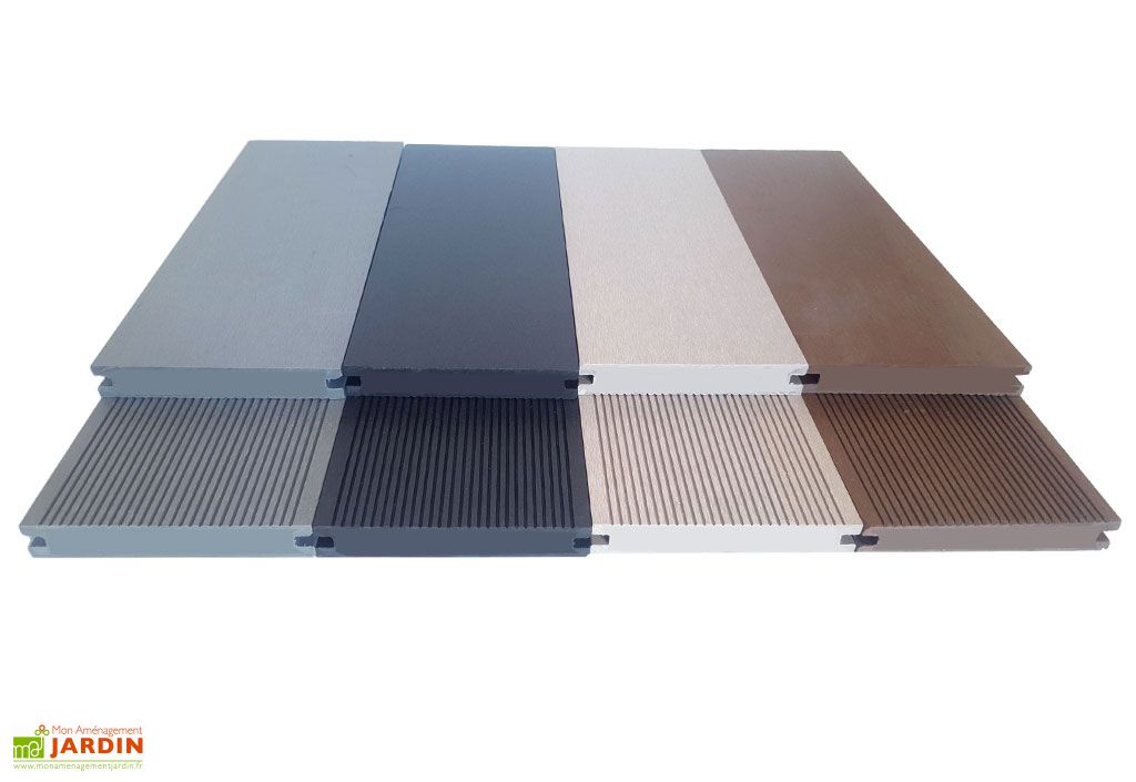 Lames de terrasse en composite pleines et réversibles 25 m² - Green Outside